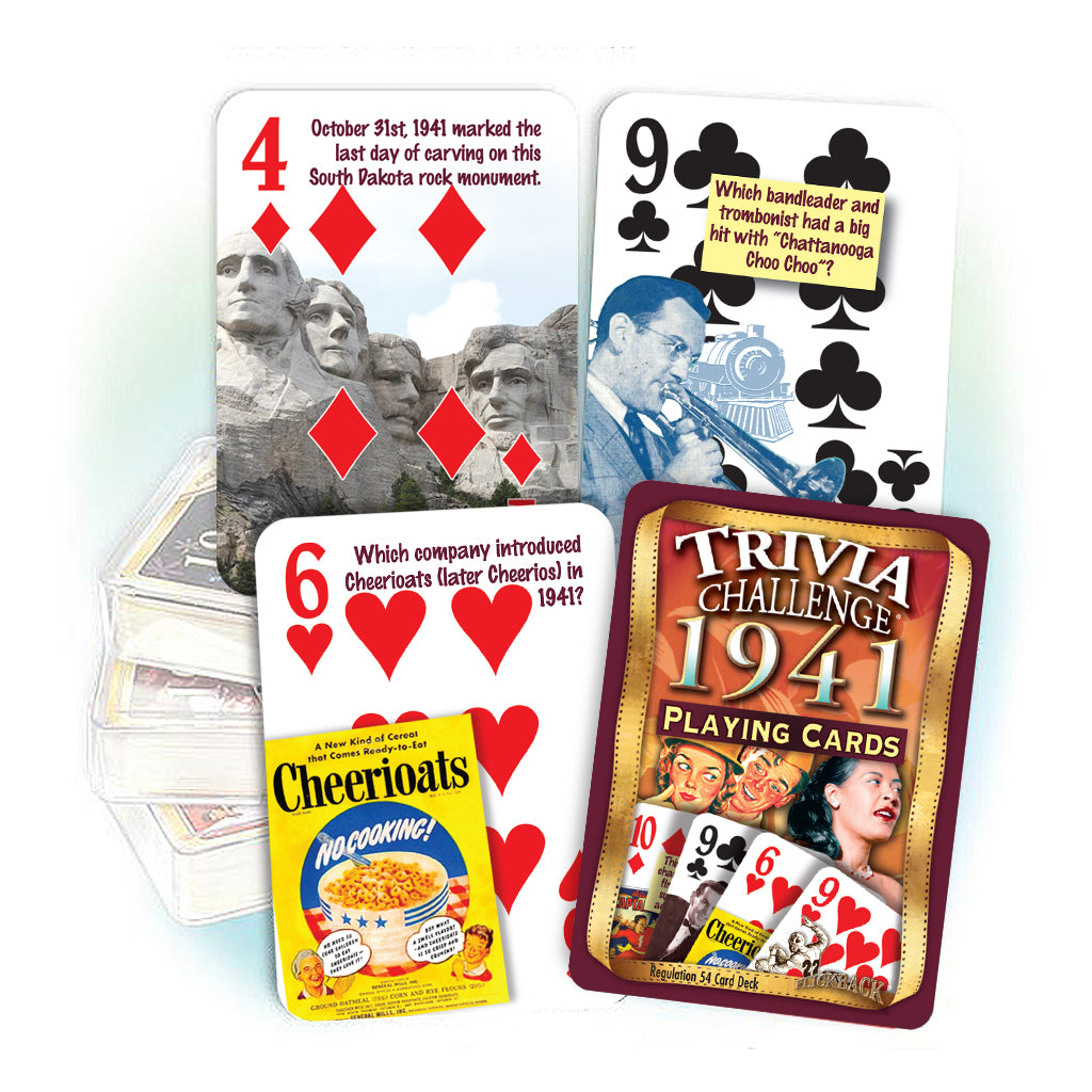 1941 Trivia Challenge Playing Cards: Great Birthday or Anniversary Gif ...