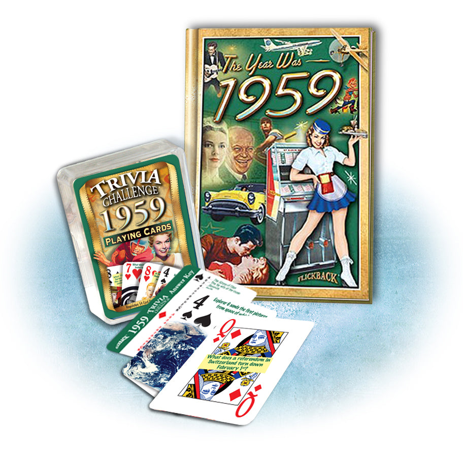 1959 Mini Book & Trivia Challenge Playing Card Combo, Birthday or Anni ...