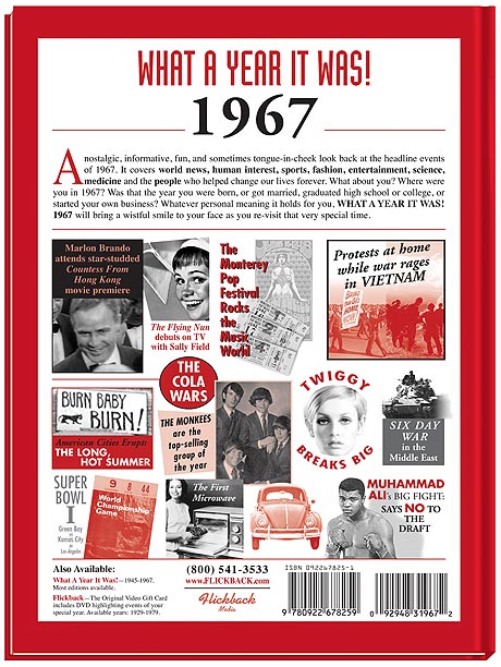 1967 What A Year It Was Book: Great Birthday or Anniversary Gift (1st ...