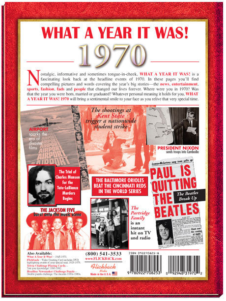 1970 What a Year It Was!: Birthday or Anniversary Gift - Coffee Table ...