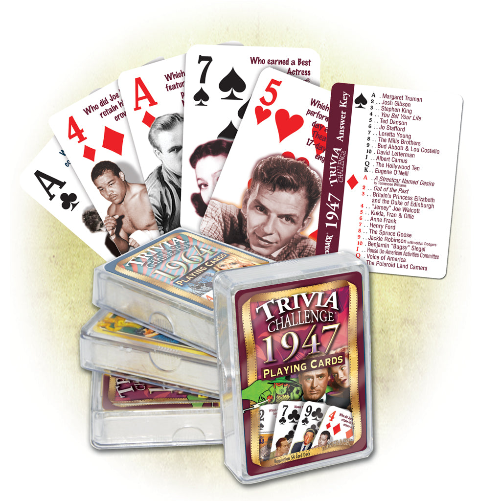 1947 Trivia Challenge Playing Cards: Great Birthday or Anniversary Gif ...