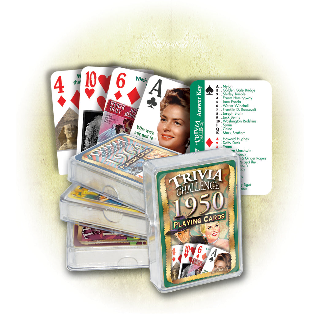 1950 Trivia Challenge Playing Cards: Birthday or Anniversary Gift ...