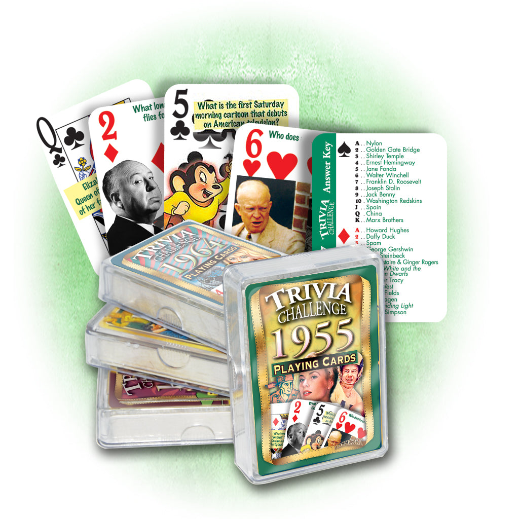 1955 Trivia Challenge Playing Cards: Birthday or Anniversary Gift ...