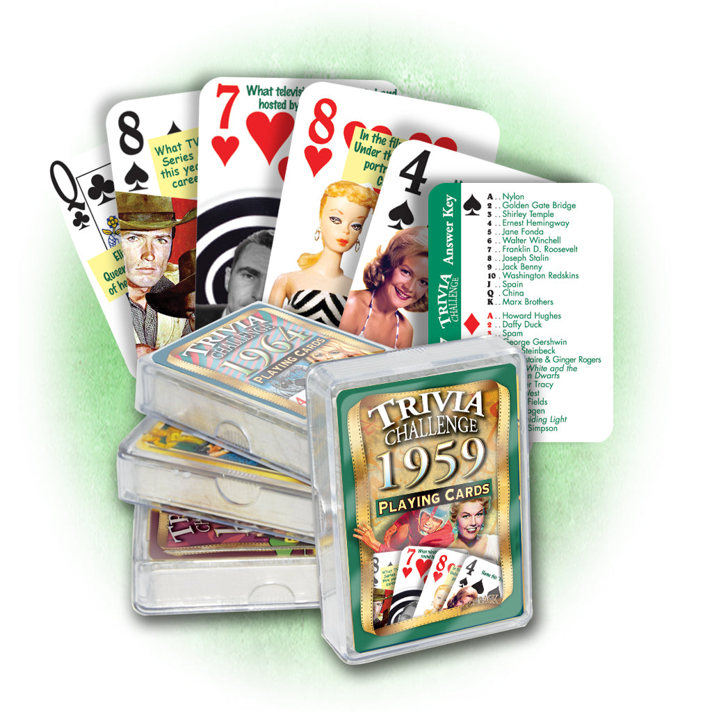 1959 Trivia Challenge Playing Cards: Happy Birthday or Anniversary Gif ...