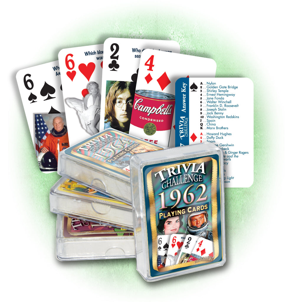 1962 Trivia Challenge Playing Cards: Great Birthday or Anniversary Gif ...