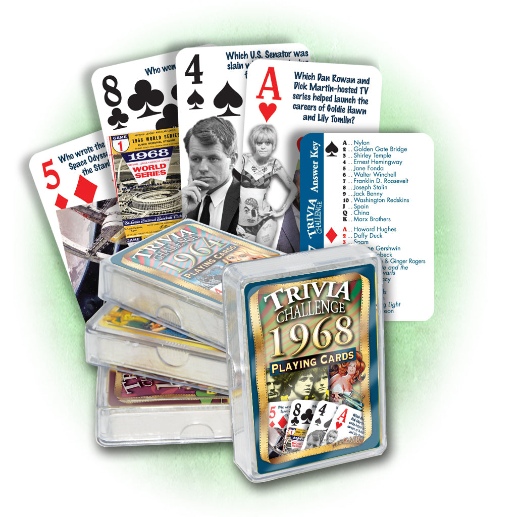 1968 Trivia Challenge Playing Cards: Birthday or Anniversary Gift ...