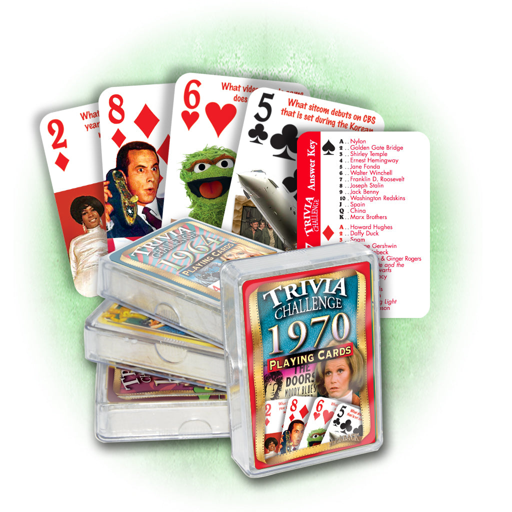 1970 Trivia Challenge Playing Cards: Birthday or Anniversary Gift ...
