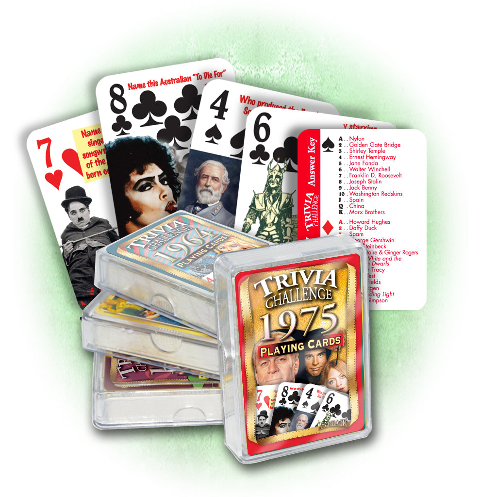 1975 Trivia Challenge Playing Cards: 45th Birthday Anniversary Gift ...