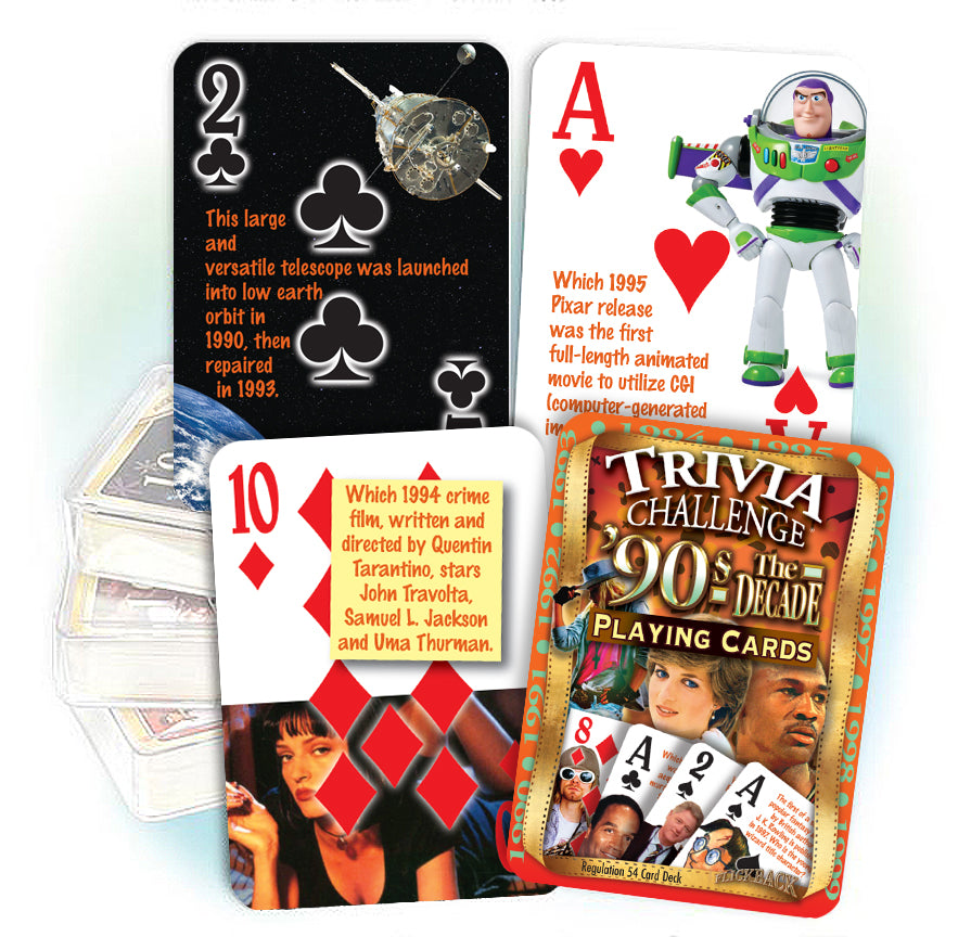 1990's Decade Trivia Challenge Playing Cards: 30th Birthday or Anniver ...